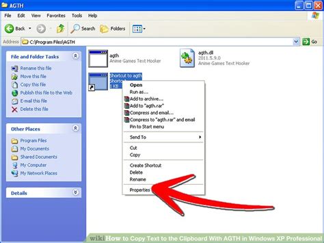 How To Copy Text To The Clipboard With AGTH In Windows XP Professional