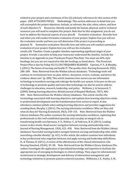 Practicum Project Plan Docx Healthcare Industry Industries