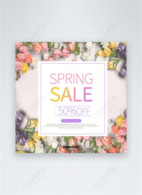 Colorful Spring Flower Promotion Pop Up Window Template Image Picture