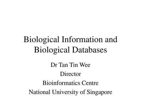 biological information and biological databases ppt download