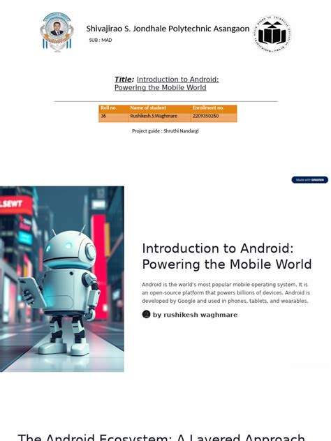 introduction to android powering the mobile world ppt pdf android operating system
