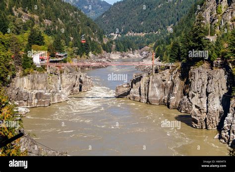Hells Gate And Fraser River In British Columbia Canada The Air Tram