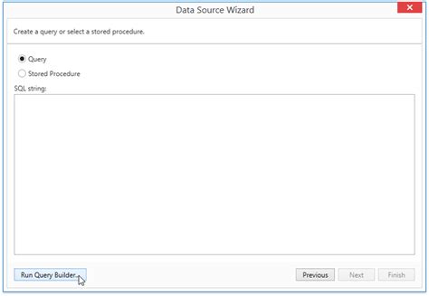 Create A Query Or Select A Stored Procedure Obsolete Net Reporting