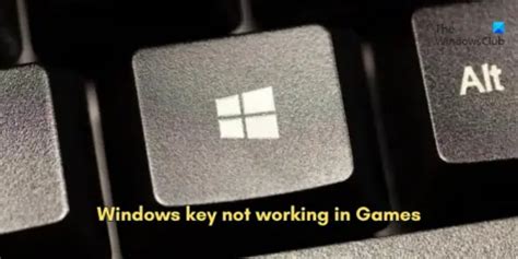 Windows Key Not Working In Game In Windows