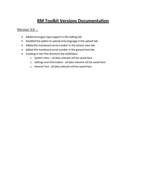 Rm Toolkit Versions Documentation Pdf