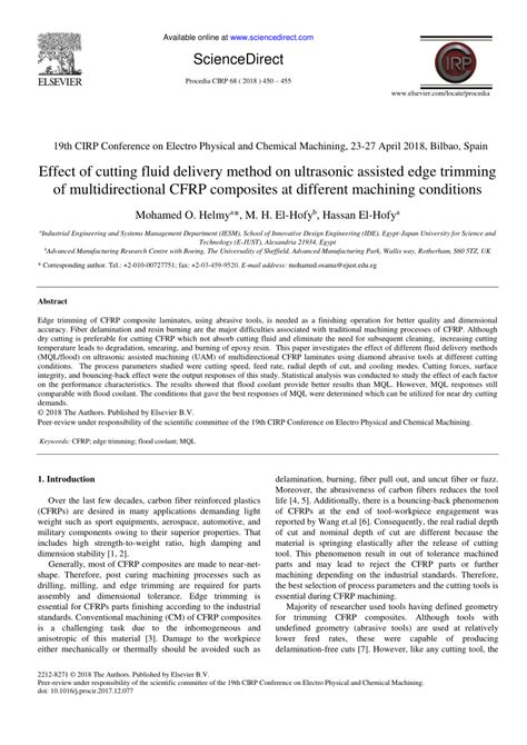 Pdf Effect Of Cutting Fluid Delivery Method On Ultrasonic Assisted
