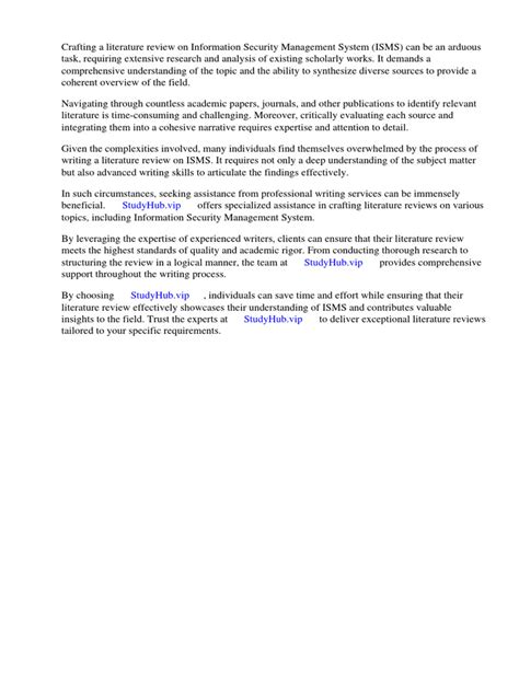 Literature Review Of Information Security Management System Pdf Security Computer Security