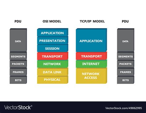 Osi And Tcp Model Royalty Free Vector Image Vectorstock