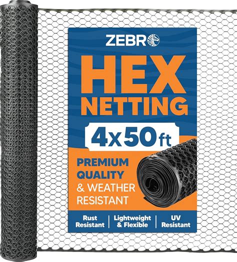 Plastic Hex Chicken Wire Mesh Garden Fence Roll 4 X 50