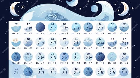 Moon Lunar Calendar Monthly Cycle Planner Design Template Premium Ai