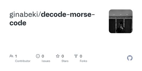 GitHub Ginabeki Decode Morse Code