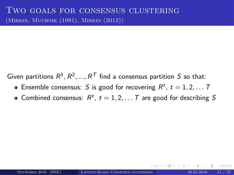 A Lattice Based Consensus Clustering Ppt