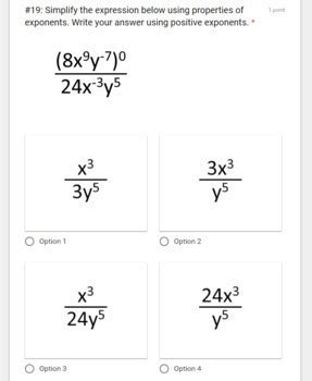 Properties Of Exponents Google Forms Quiz By Lisa Davenport TpT