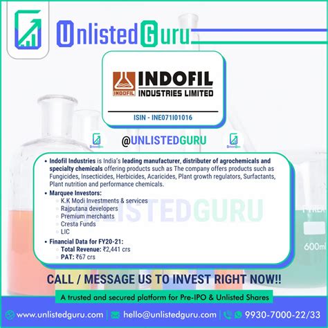 Indofil Industries Ltd Unlisted Shares In Mumbai