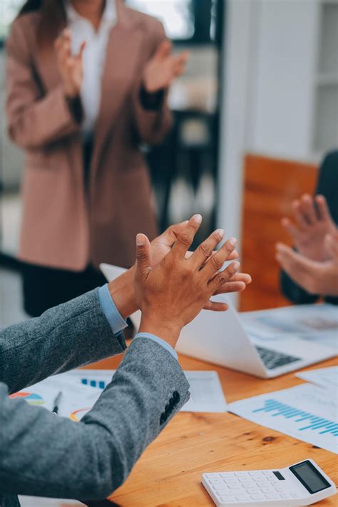 Negocio Personas Trabajo En Equipo Son Reunión Conferencia Y Felicidades A Exitoso De Su