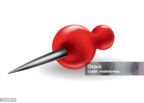 흰색에 고립 된 그림자가있는 빨간색 푸시 핀 메모 부착 스티커에 대한 고정 문구류 사무용 서류 장비 비서 액세서리 0명에 대한 스톡 벡터 아트 및 기타 이미지 Istock