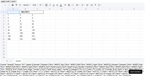 X Data Spreadsheet Examples Codesandbox