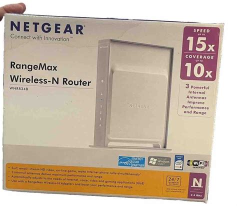 Used NETGEAR WNR834B 100NAS Rangemax Next Wireless N Router New In Box UBB Threads