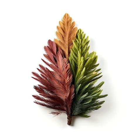 Premium Photo Cedar Various Colors Green Brown Leaf Evergreen Tree With Sc Isolated On White