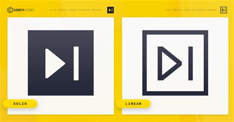 Media Step Forward Square Icon · Linear · Coreui Icons · Svg Javascript Typescript And Webfont