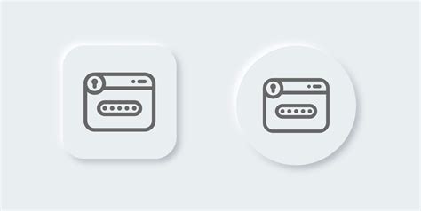 Password Line Icon In Neomorphic Design Style Web Protection Signs