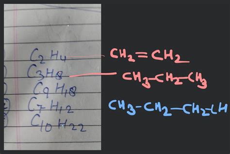C2 H4 C3 H8 C9 H18 C7 H12 C10 H22 Filo