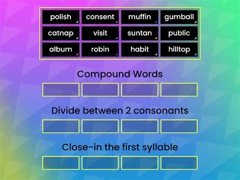 Syllable Division Group Sort