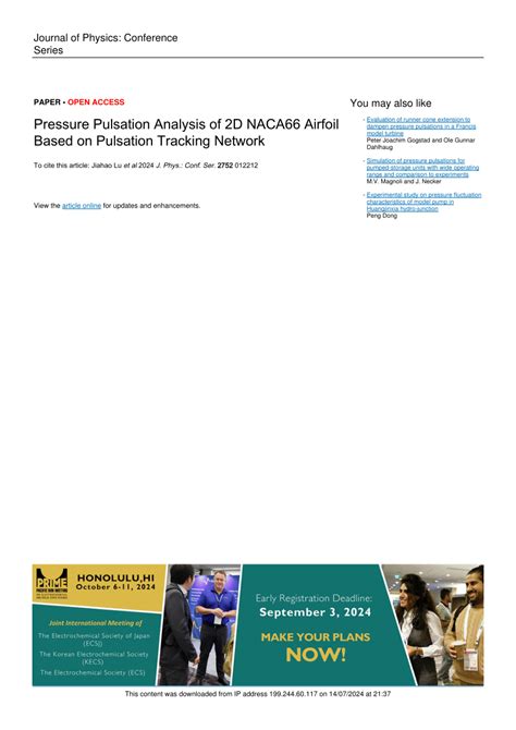 Pdf Pressure Pulsation Analysis Of 2d Naca66 Airfoil Based On