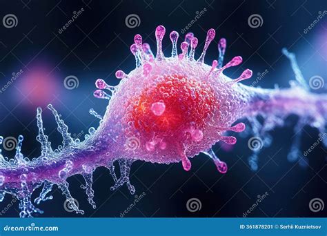 Exploring The Intricate Structure Of A Sperm Reproduction Cell Under A Microscope Stock Image