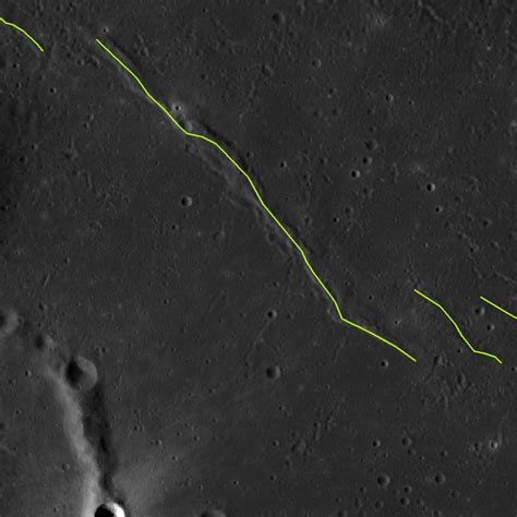 Viewing Lunar Wrinkle Ridges Shapefile