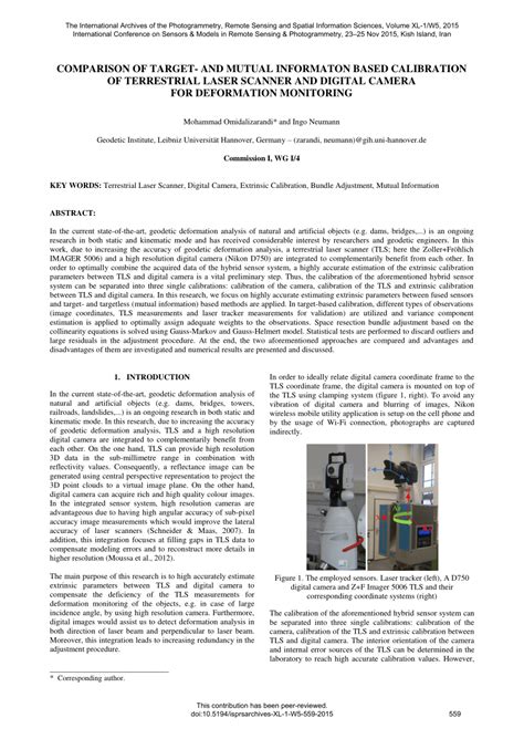 Pdf Comparison Of Target And Mutual Informaton Based Calibration Of Terrestrial Laser Scanner