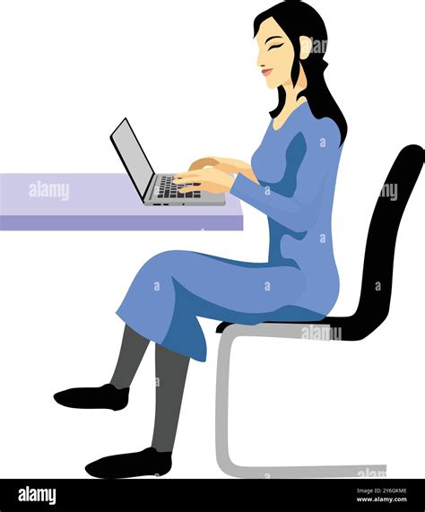Beauty Girl Typing Stock Vector Image And Art Alamy