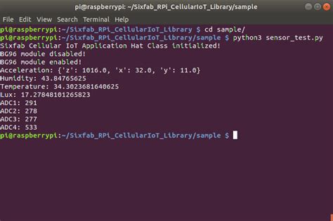 Sensor Test Tutorial For Sixfab Rpi Cellular Iot Application Shield
