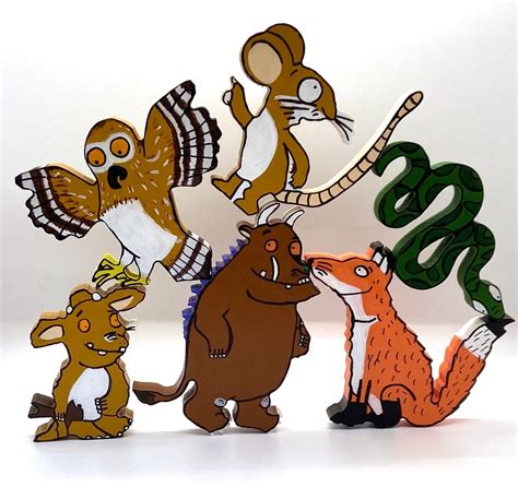 The Gruffalo Wooden Toy Set Hand Painted Story Characters Story Sacks