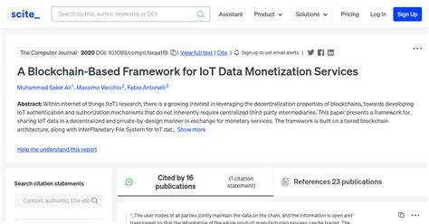 a blockchain based framework for iot data monetization services