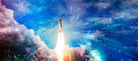 구름에서 우주로 셔틀 발사 배경에 별과 어두운 공간 우주선 비행 Nasa가 제공하는 이 이미지의 요소 0명에 대한 스톡 사진 및 기타 이미지 Istock