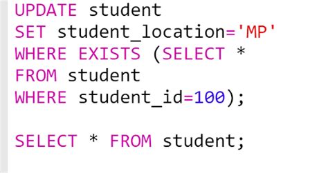 Exists In Sql How To Use The Condition With Different Statements