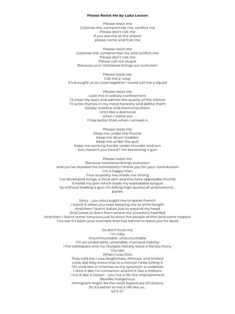 Ll Please Resist Me Poem Pdf