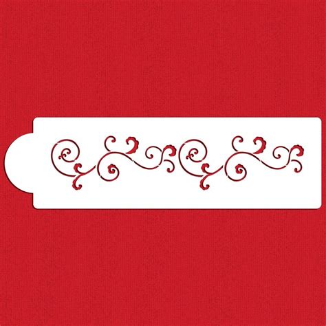 Small Leafy Scroll Side Stencil Ultimate Baking And Cake Decorating