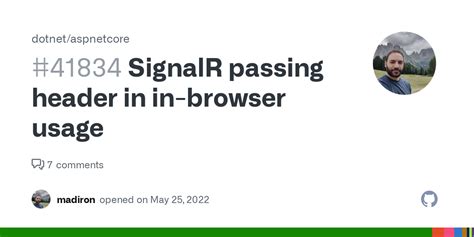 Signalr Passing Header In In Browser Usage · Issue 41834 · Dotnet