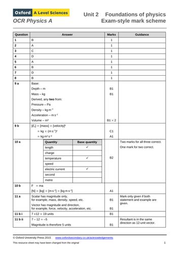 A Level Physics Ocr A Chapter 2 Complete Teaching Resources