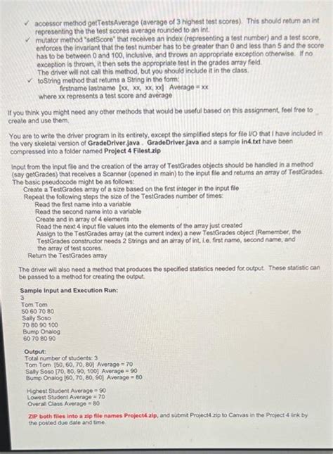 Solved Write A Java Class Called Testgrades Testgrades