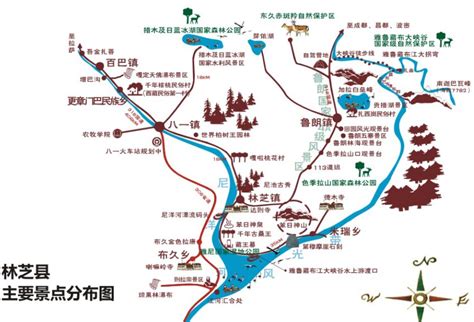 【西藏旅遊】林芝旅遊地圖 域龍旅行社