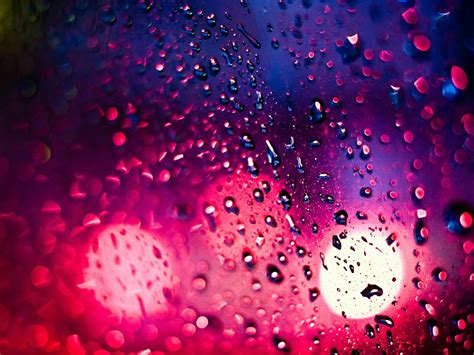 도시 빛 Bokeh 섬광 비 밤 매크로 테마 벽지시사