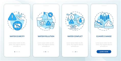 Premium Vector Water Source Threats Blue Onboarding Mobile App Screen