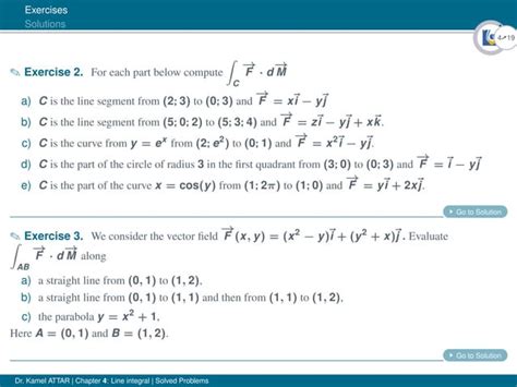 Solved Exercises Line Integral PDF