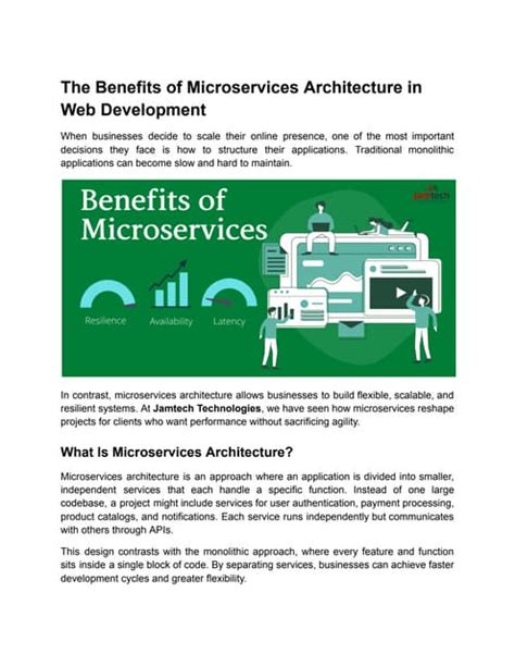 The Benefits Of Microservices Architecture In Web Developmentpdf