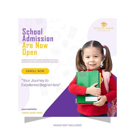 Сообщение о поступлении в школу в социальных сетях или шаблон сообщения в Instagram Премиум