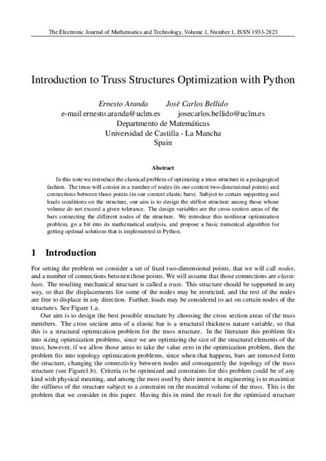 Pdf Introduction To Truss Structures Optimization With Python