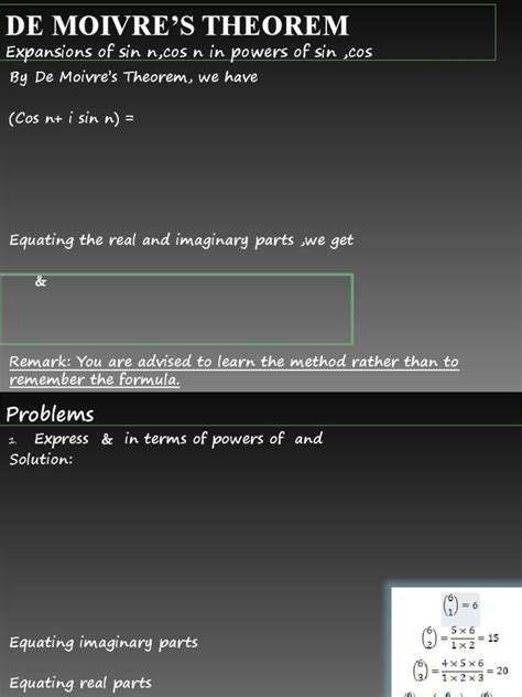 05 complex numbers de moivre s theorem pdf